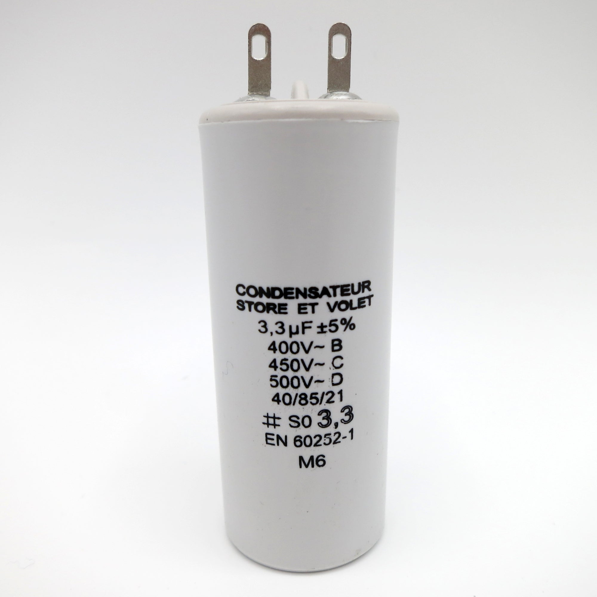 Condensateur 3,3 uF (3.3 µF) pour moteur Somfy ou Simu de volet roulant store